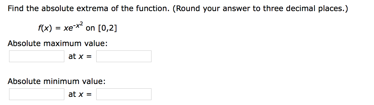 Solved Find the absolute extrema of the function. f(x) = | Chegg.com