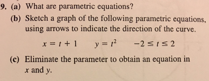 Solved What are parametric equations? Sketch a graph of the | Chegg.com