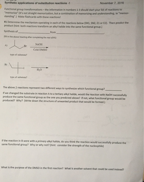 Solved Functional group transformations - the information in | Chegg.com