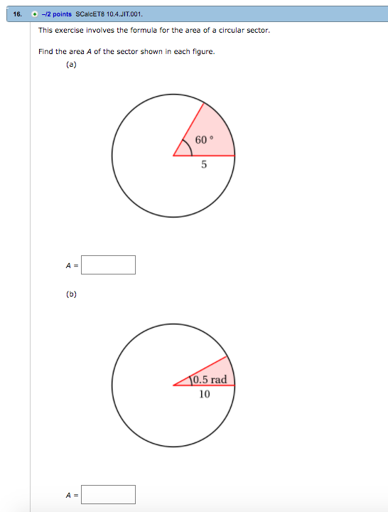 Solved This exercise involves the formula for the area of a | Chegg.com