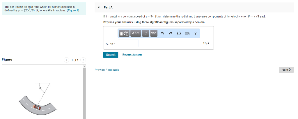 Solved The car travels along a road which for a short | Chegg.com