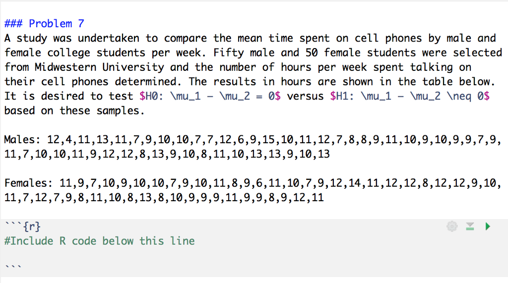 Solved ### Problem 7 A study was undertaken to compare the | Chegg.com