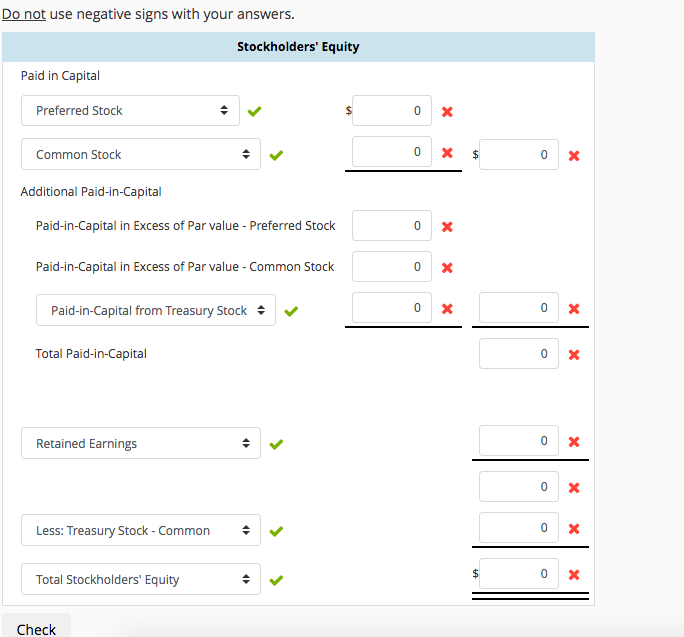 Solved Stockholders' Equity Section of the Balance Sheet The | Chegg.com