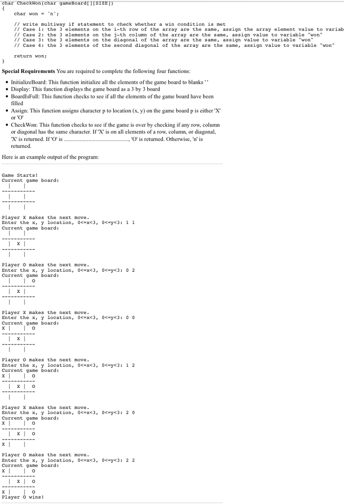 Solved write a program that plays the tic-tac-toe game. The | Chegg.com