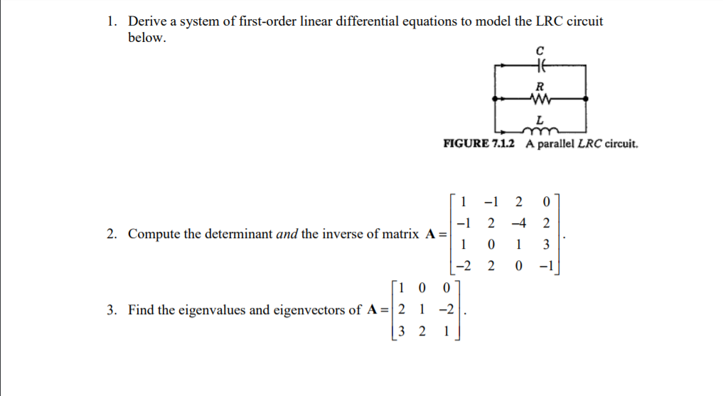 Solved Derive a system of first-order linear differential | Chegg.com