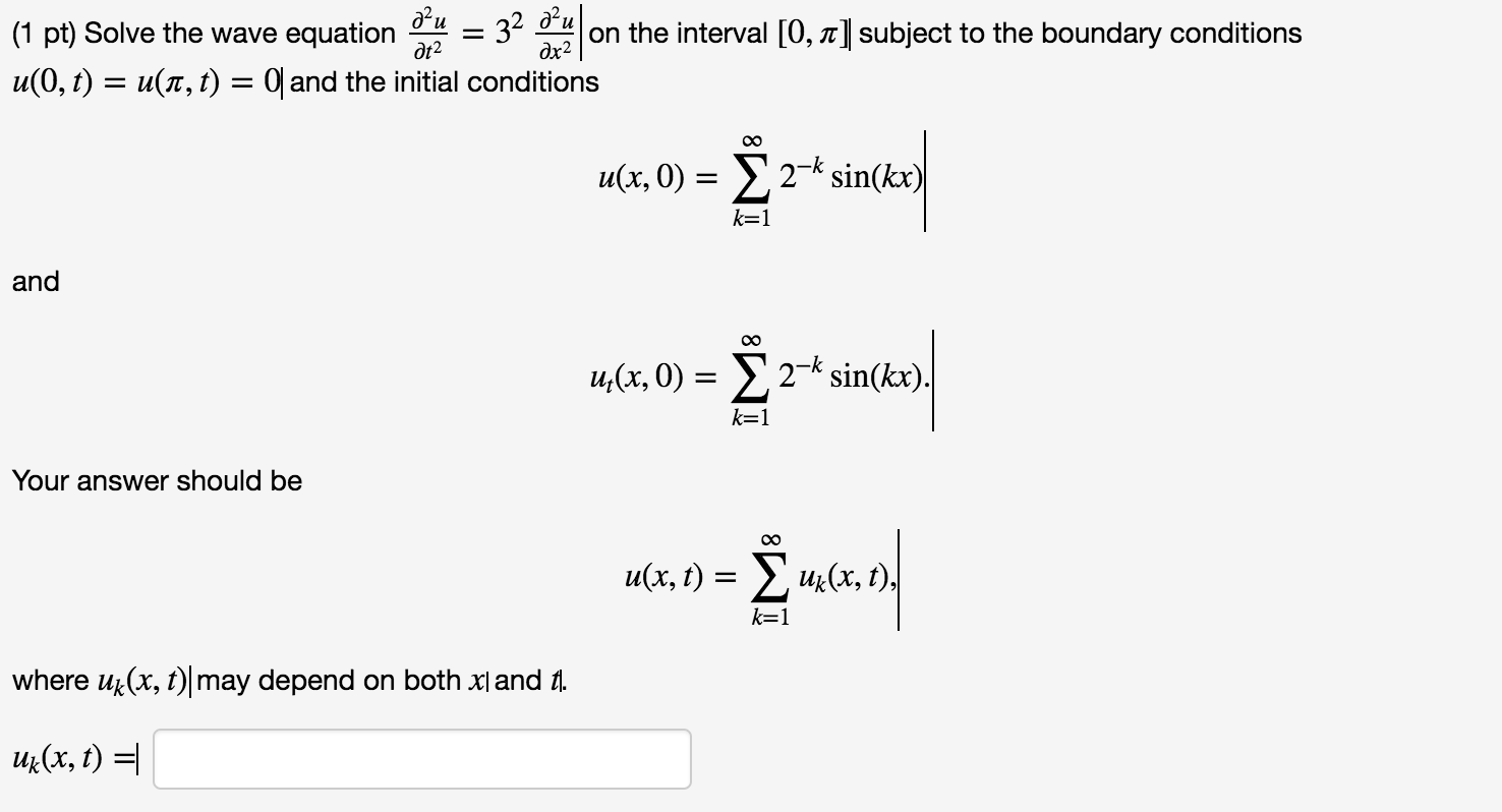 Solve the wave equation partial differential^2 | Chegg.com