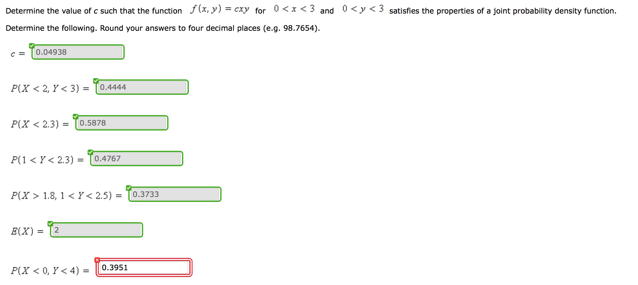 Solved Determine The Value Of C Such That The Function