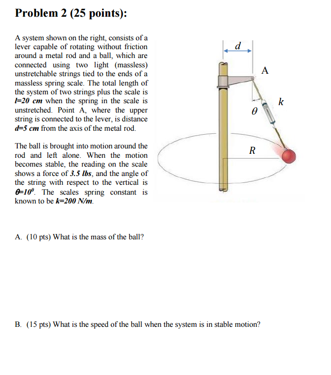 Solved A system shown on the right, consists of a lever | Chegg.com