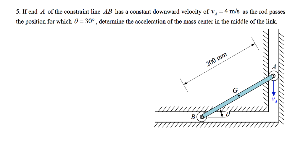 Solved 5. If end A of the constraint line AB has a constant | Chegg.com