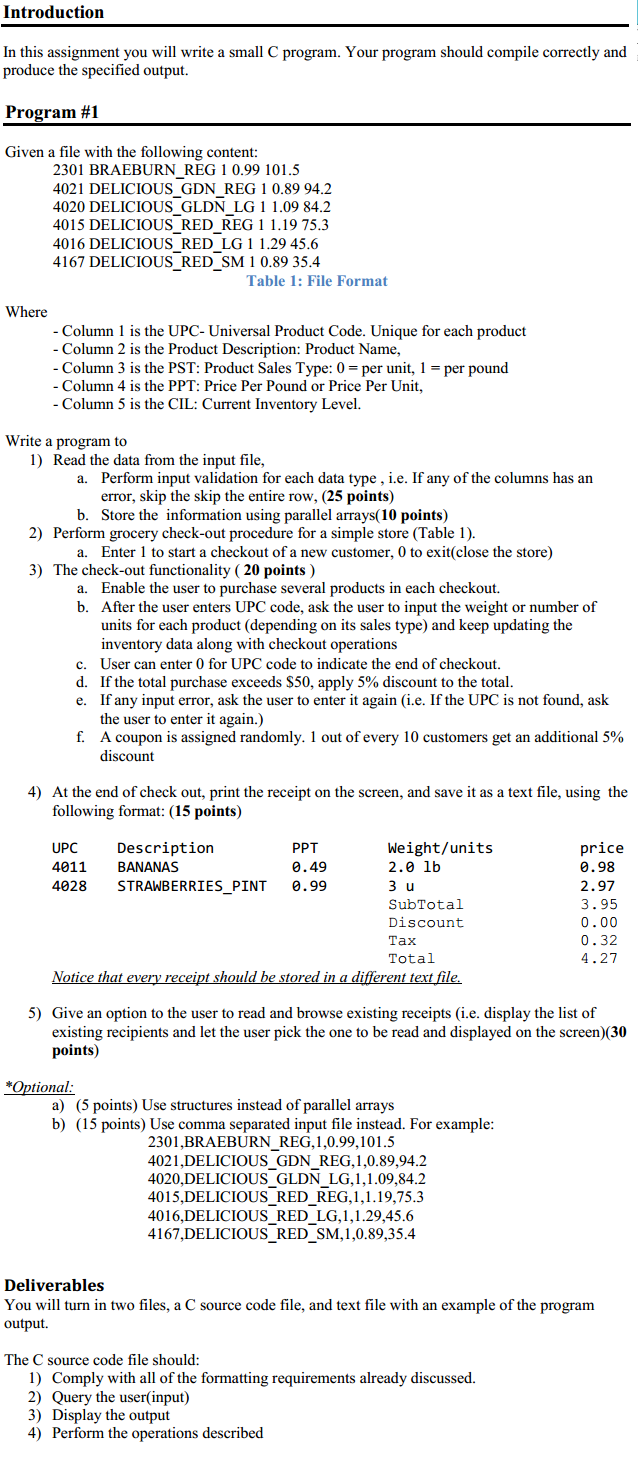 Introduction In this assignment you will write a | Chegg.com