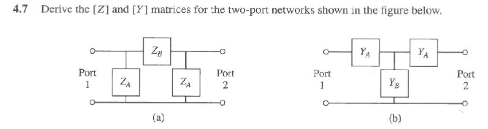 Solved 4.7 Derive the [Z] and [Y] matrices for the two-port | Chegg.com