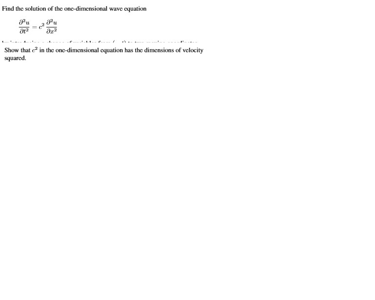 Solved Find The Solution Of The One Dimensional Wave