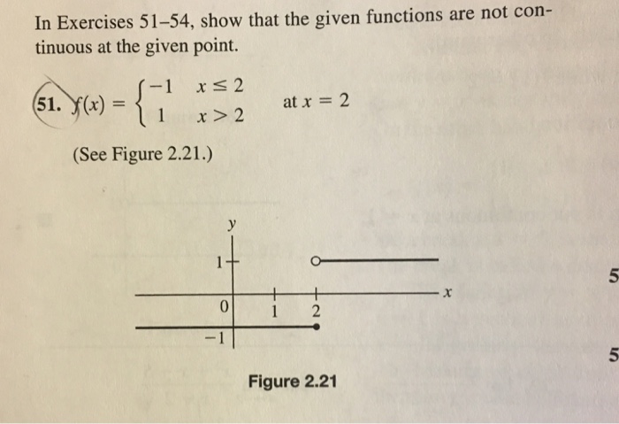 Solved Show that the given functions are not continuous at | Chegg.com