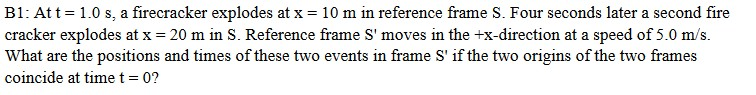 Solved At t = 1.0 s. a firecracker explodes at x = 10 m in | Chegg.com