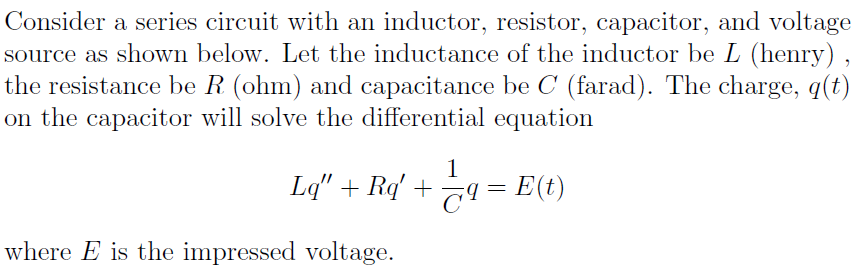 Solved Consider a series circuit with an inductor, resistor, | Chegg.com