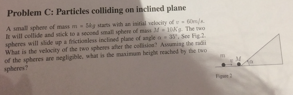 Solved Problem C: Particles colliding on inclined plane A | Chegg.com