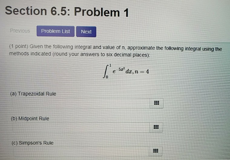 Solved Section 6.5: Problem 1 Previous Problem List Next (1 | Chegg.com