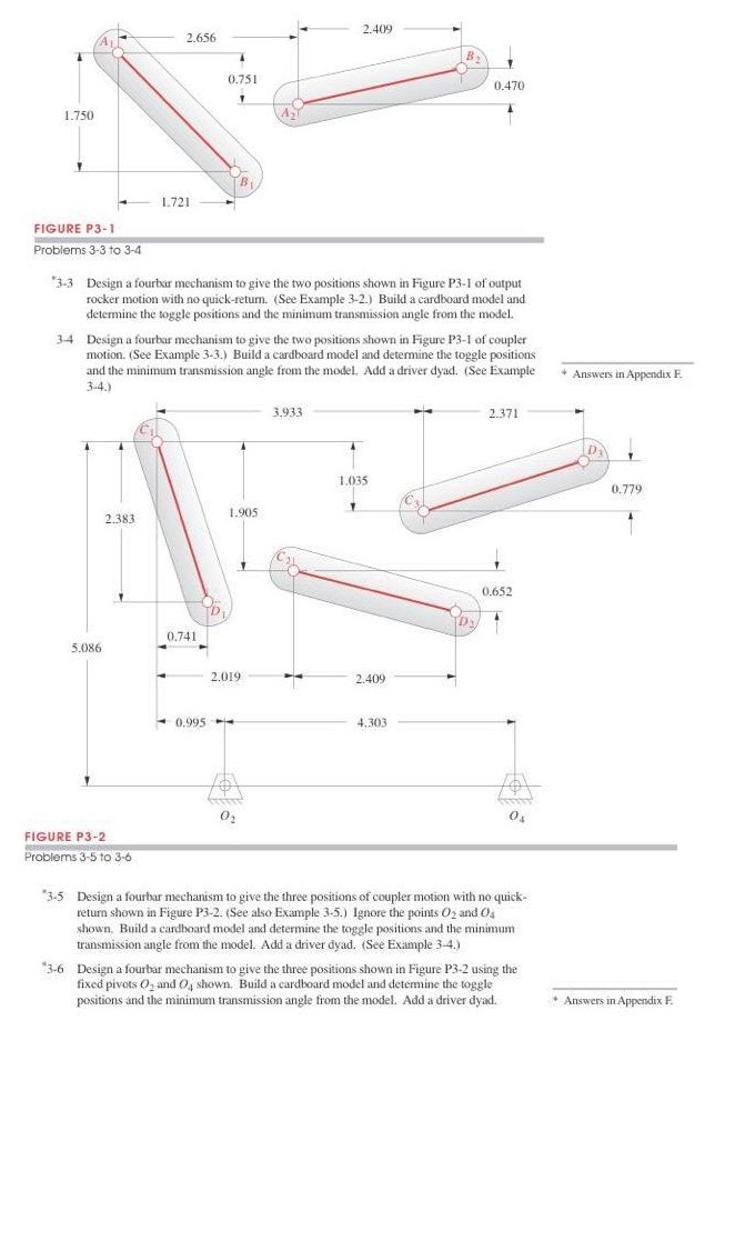 Solved Design a fourbar mechanism to give the two positions | Chegg.com