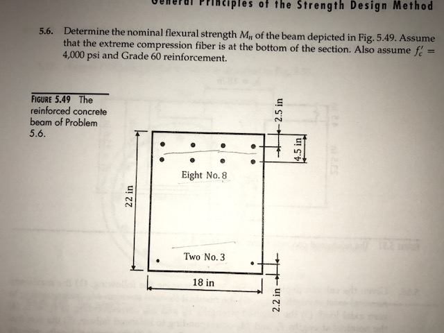 Solved Determine the nominal flexural strength M_n, of the | Chegg.com