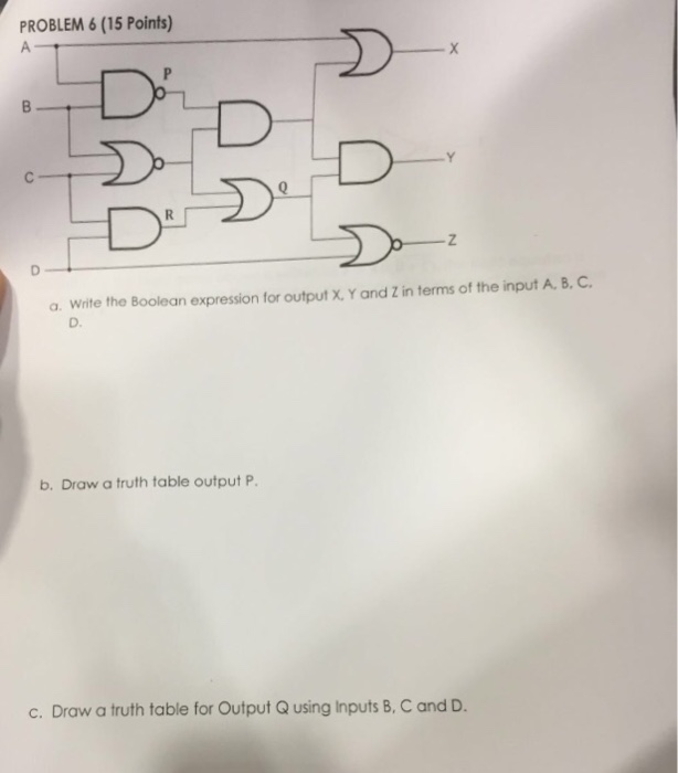Solved Write The Boolean Expression For Output X Y And Z
