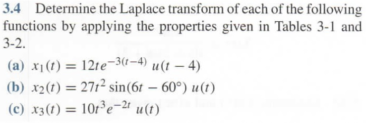 Solved Determine the Laplace transform of each of the | Chegg.com