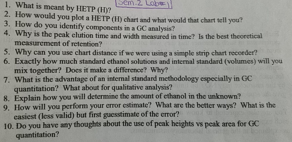 Solved 1. What is meant by HETP (H)? 2. How would you plot a | Chegg.com