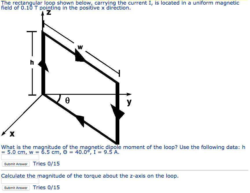 Solved The rectangular loop shown below, carrying the | Chegg.com