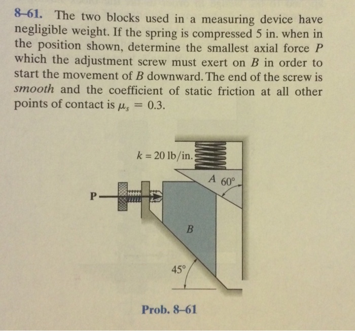 Solved The two blocks used in a measuring device have | Chegg.com