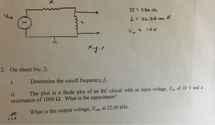 Solved Determine the cutoff frequency The plot is a Bode | Chegg.com