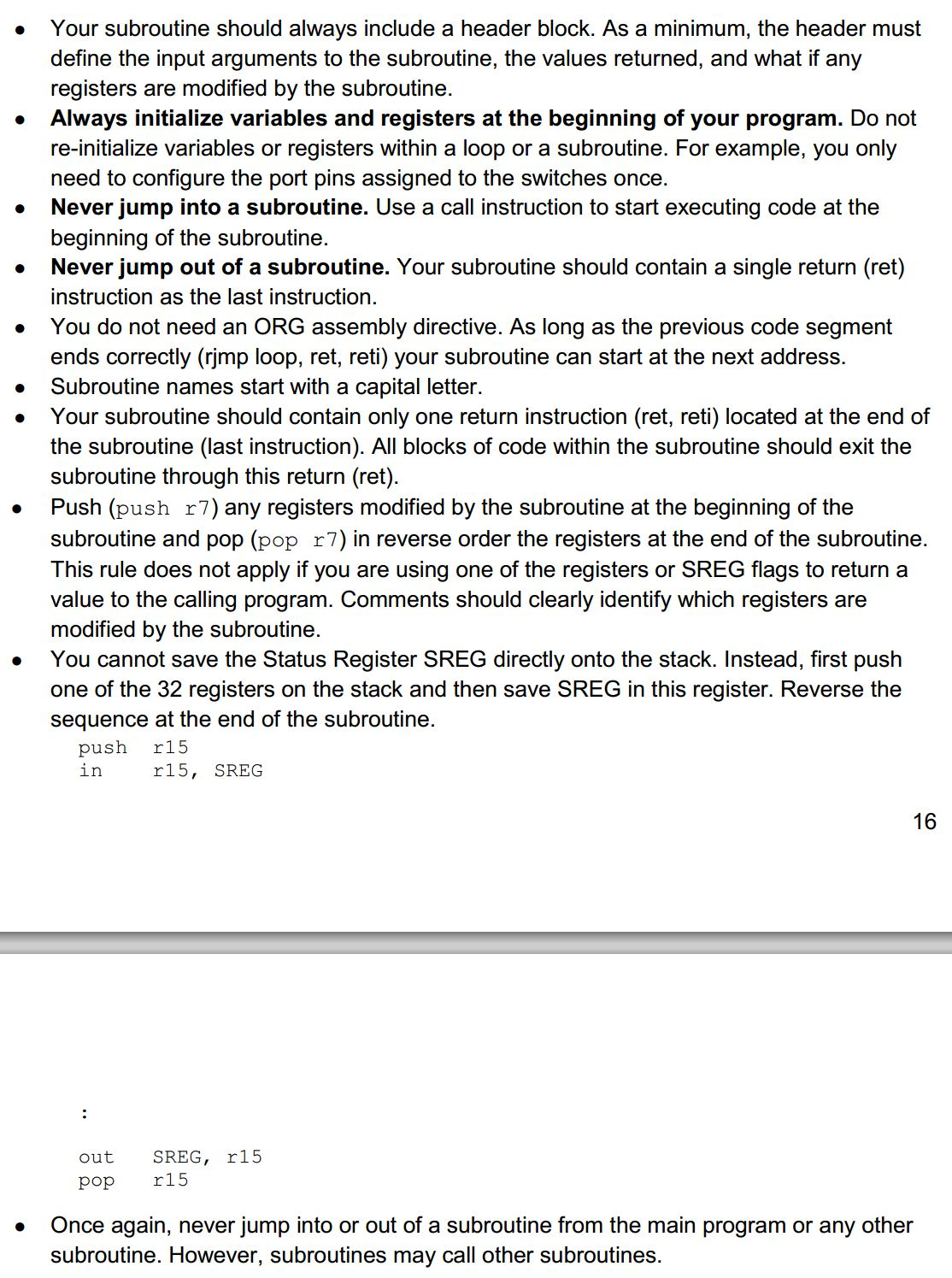When writing your main program and subroutines, which | Chegg.com