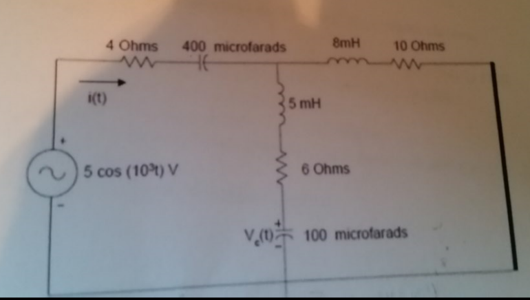 Solved Use The Circuit Model Below To Answer The Questions 