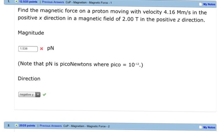 Solved Find the magnetic force on a proton moving with | Chegg.com