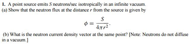 Solved A point source emits S neutrons/sec isotropically in | Chegg.com