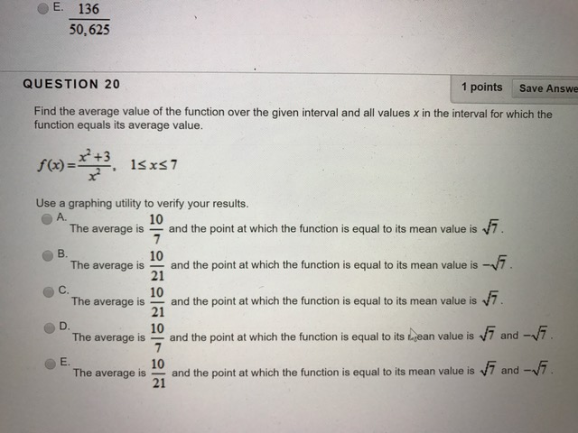Solved Find the average value of the function over the given | Chegg.com