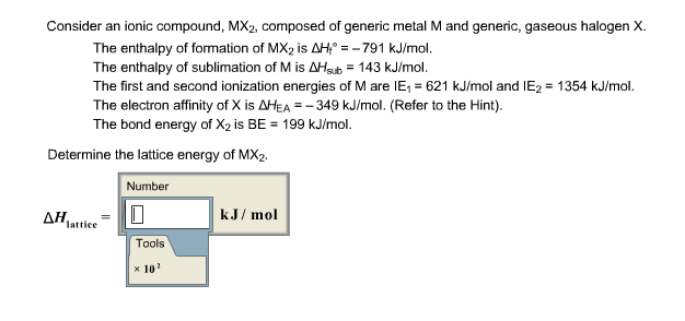 Solved Consider an ionic compound, MX2, composed of generic | Chegg.com
