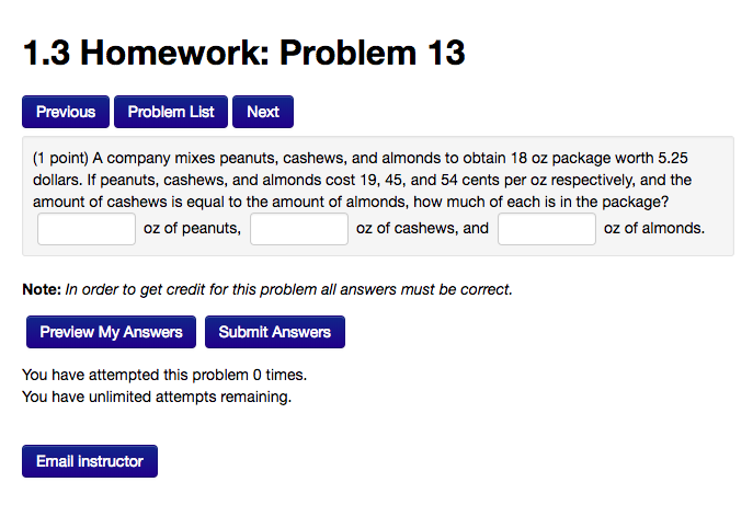 Solved 1.3 Homework: Problem 13 Prevlous Problem ListNext (1 | Chegg.com
