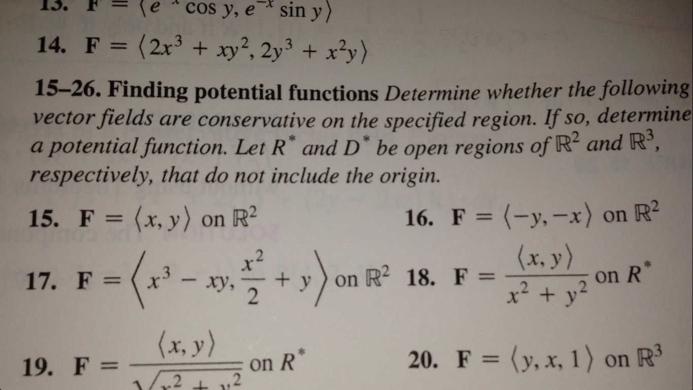 Solved Finding potential functions Determine whether the | Chegg.com