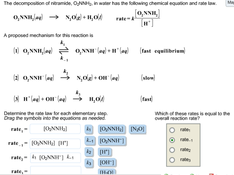 Solved The decomposition of nitramide, O_2NNH_2, in water | Chegg.com