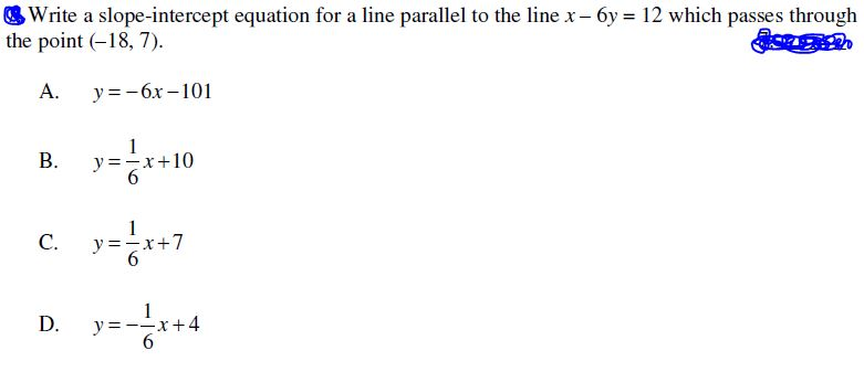 Solved Write a slope-intercept equation for a line parallel | Chegg.com