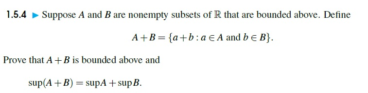 Solved 1.5.4 Suppose A and B are nonempty subsets of R that | Chegg.com