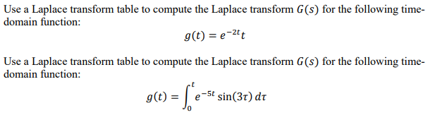 Solved Use a Laplace transform table to compute the Laplace | Chegg.com