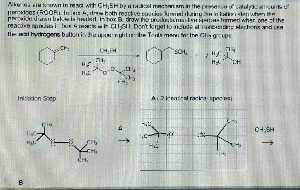 Solved Alkenes are known to react with CH_3SH by a radical | Chegg.com