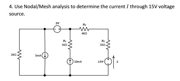 Solved Use Nodal/Mesh analysis to determine the current I | Chegg.com