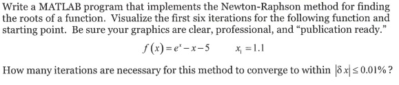 Solved Write a MATLAB program that implements the | Chegg.com