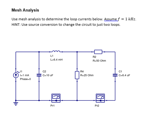 Solved Mesh Analysis Use mesh analysis to determine the | Chegg.com