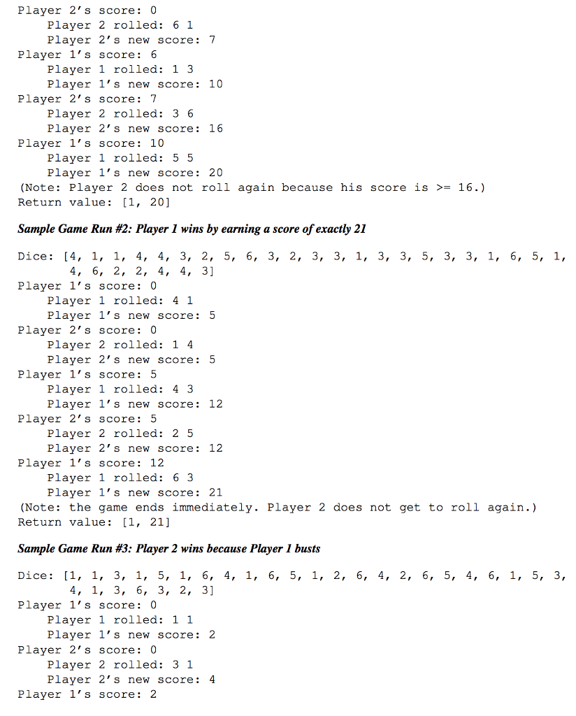 Solved Part II: Blackjack Dice (20 points) For this part you | Chegg.com