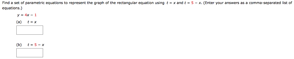 Solved Find a set of parametric equations to represent the | Chegg.com