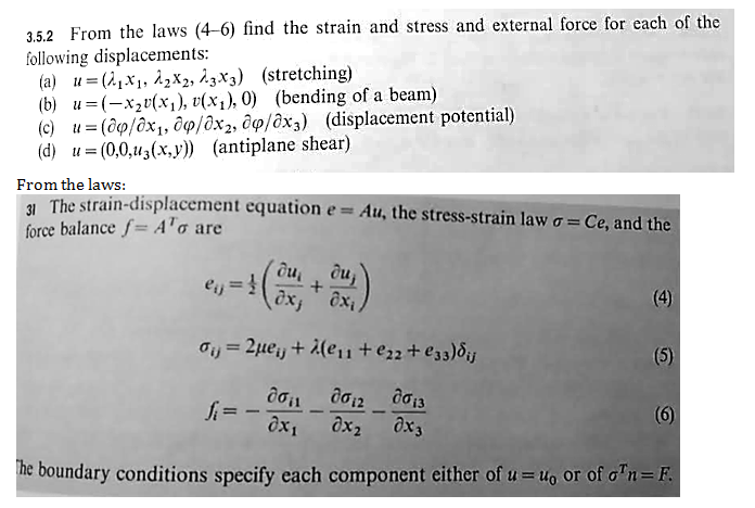 Find the strain and stress and external force for | Chegg.com