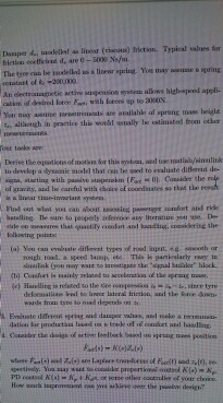 Damper 4,, maaleEkd linear erieual bictim. Typical | Chegg.com
