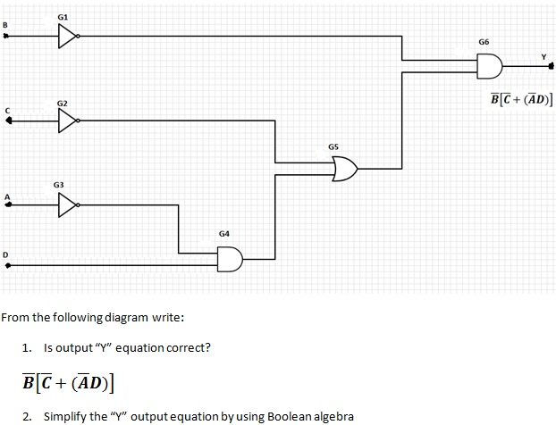 Solved From the following diagram write: Is output "Y" | Chegg.com